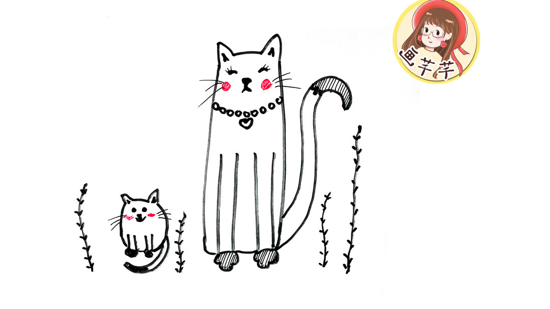 卡通儿童简笔画小猫