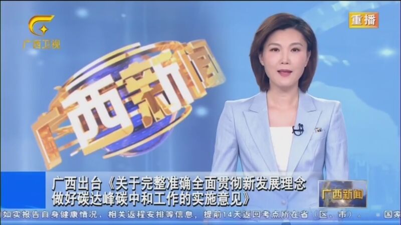 [广西新闻]广西出台《关于完整准确全面贯彻新发展理念 做好碳达峰碳...