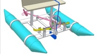 水上自行车的机械结构, 看看是如何设计的