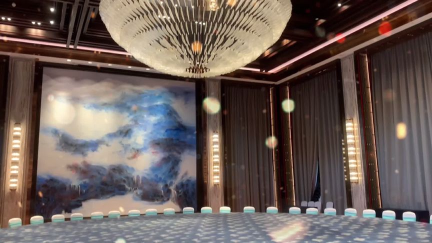 亚特(国际)会议中心海口厅圆桌展示!#酒店 #酒店设计
