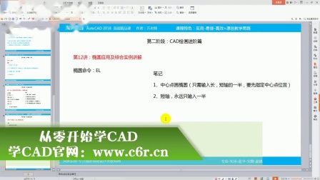 autocad怎么学习 第12讲:椭圆应用及综合实例讲解_2019917171136.[...