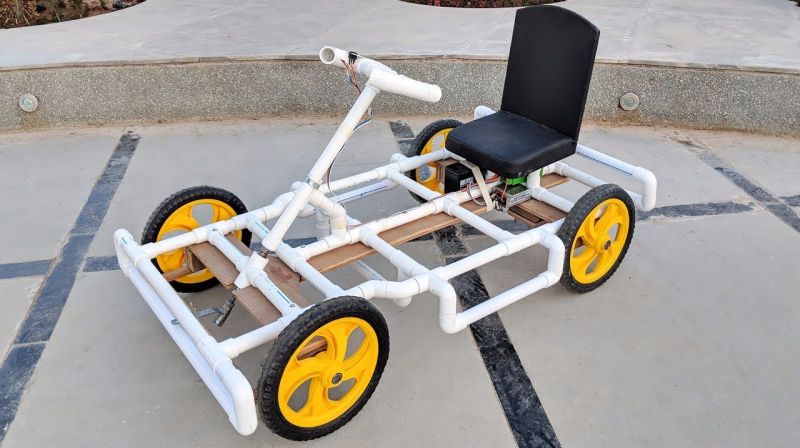 好强的动手能力,自制一台电动4轮车,发明者真是天才