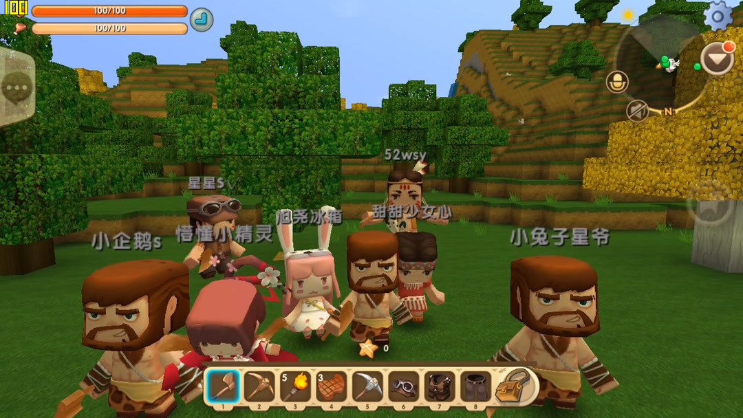 迷你世界：10人生存，准备建造半仙部落！看我房子可爱吗？