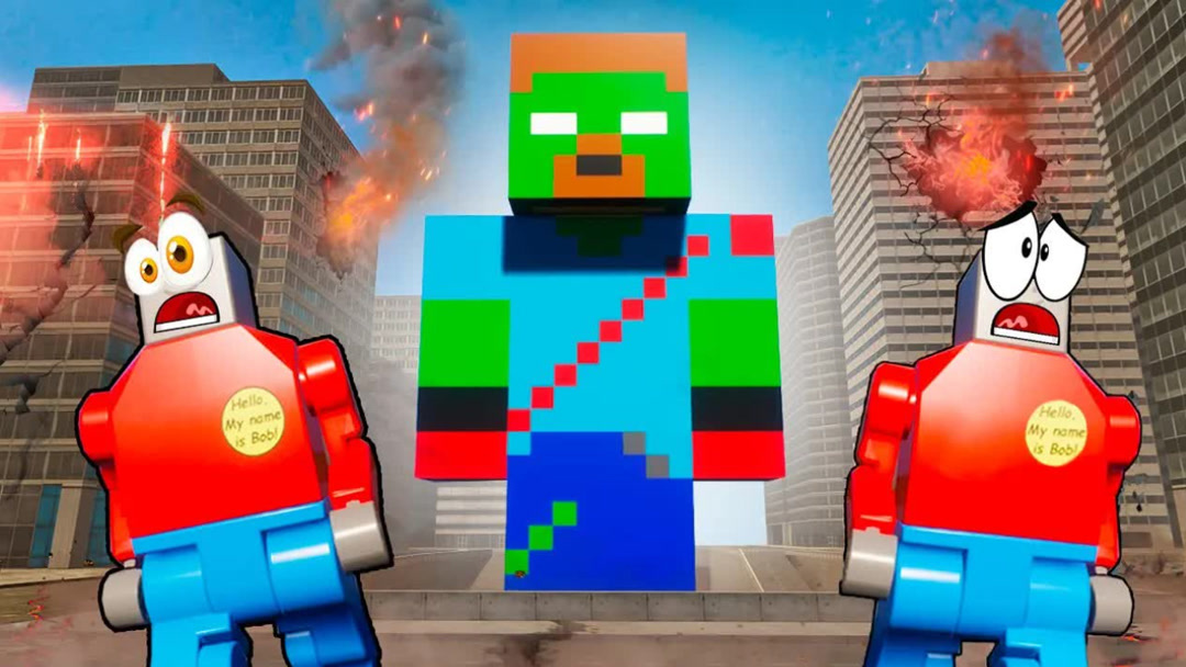 乐高游戏:当我的世界里面的僵尸跑到乐高里,铁憨憨能对付它吗?