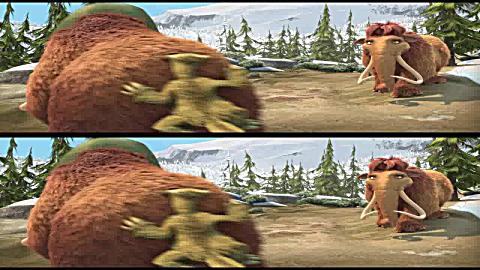 上下格式 冰河世纪 片头 转换3D红蓝眼镜观看