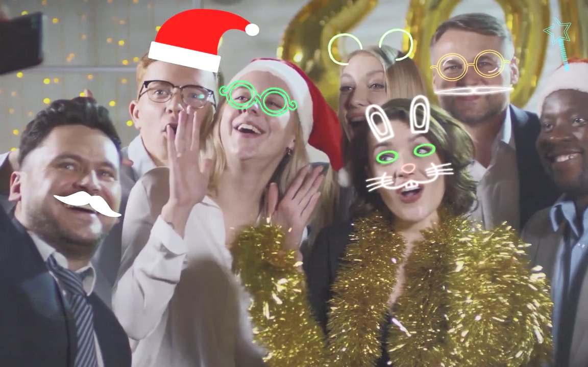 AE模板-各种卡爱卡通动画贴纸视频模板趣味视频兔耳朵视频模板圣诞...