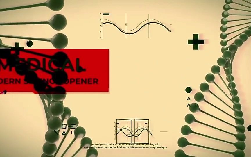 达芬奇模板-生物医疗DNA链开场展示片头动画