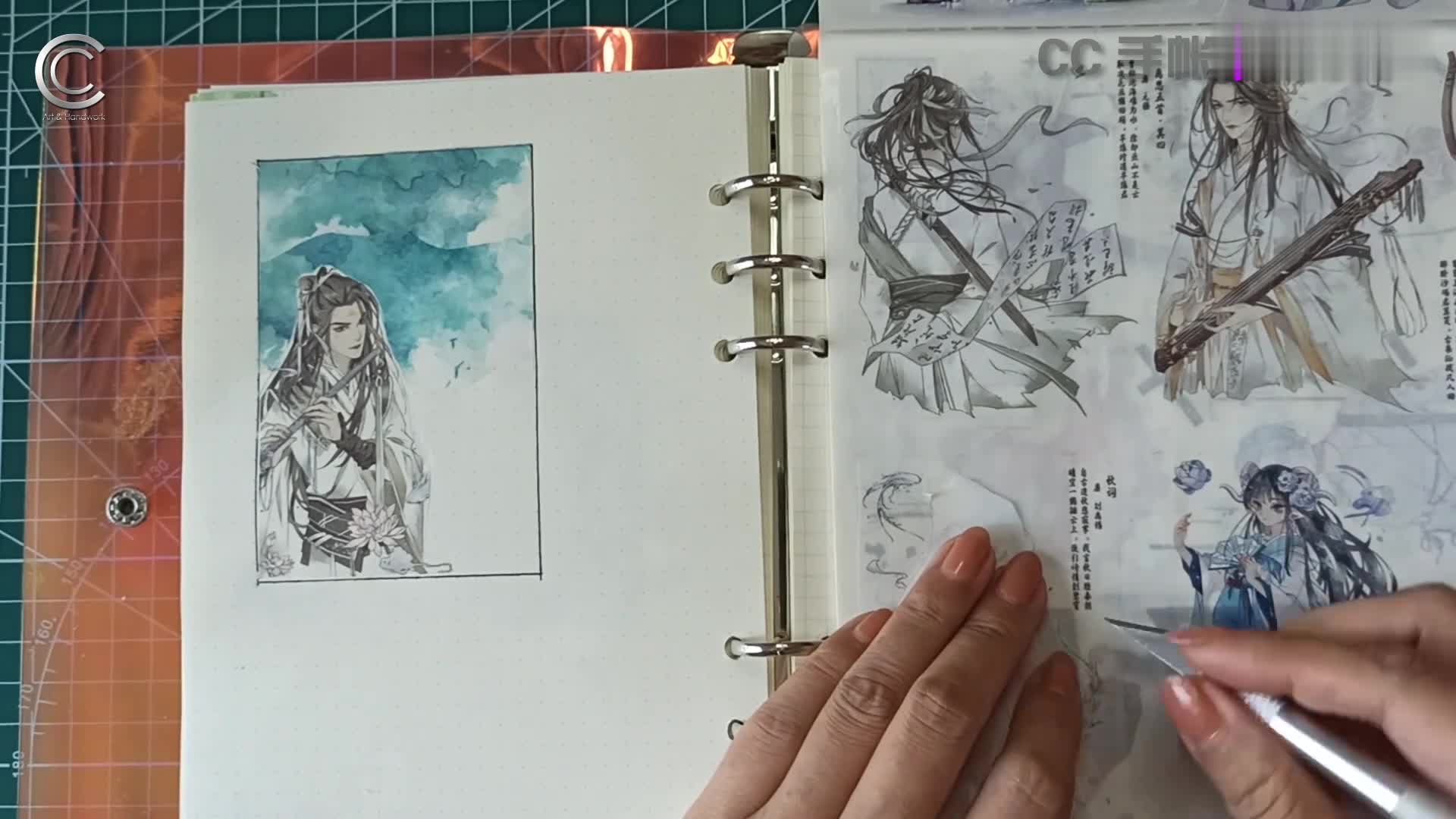 学生手帐素材,用古风造景拼贴,给你一个很仙的排版吧