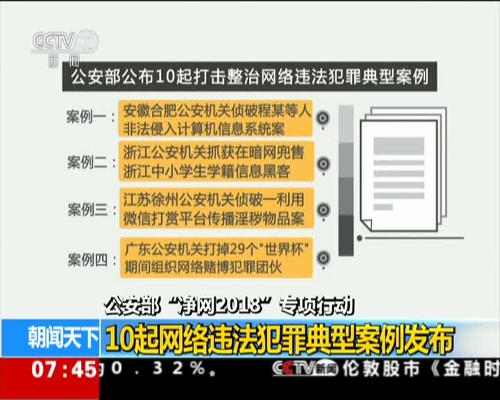 公安部“净网2018”专项行动:10起网络违法犯罪典型案例发布