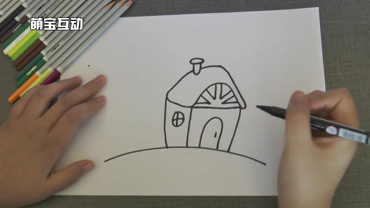 亲子简笔画,风景画真的好美呀