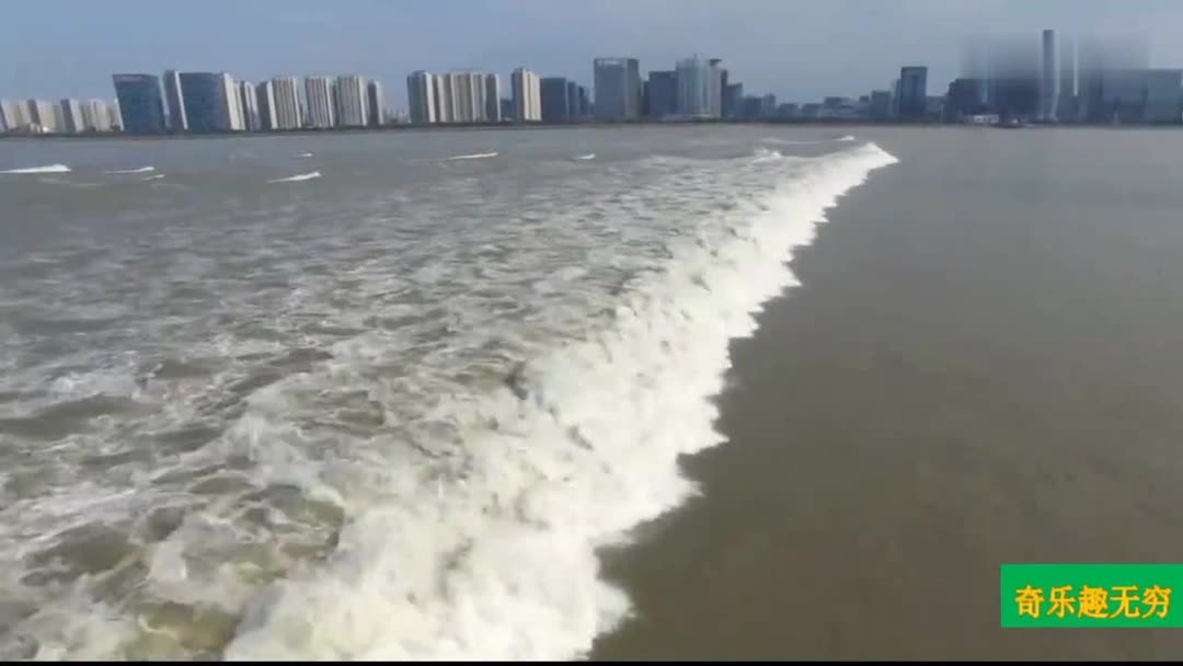难得一见的世界奇观钱塘江大潮,视频够壮观了,现场更是