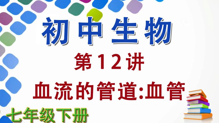 初中生物初一生物七年级生物下册第12讲: 血流的管道——血管