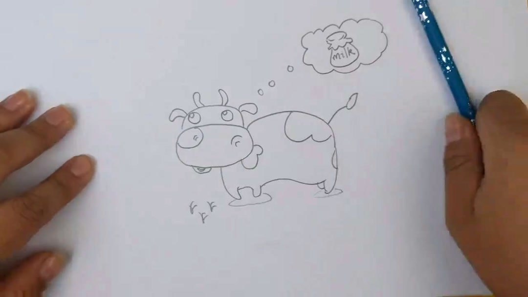 超级简单的奶牛画法,一学就会!