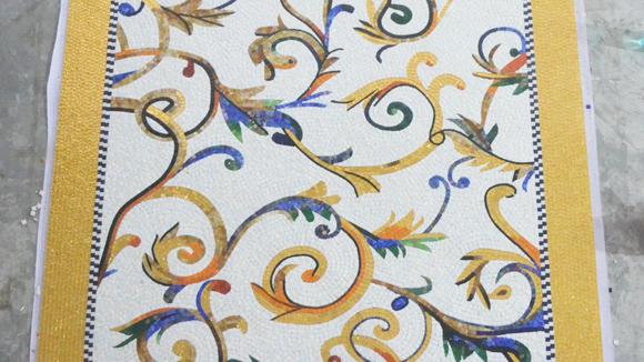 地毯花马赛克剪画