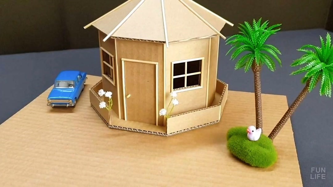 大神DIY:手工精致纸板小房子的制作教程