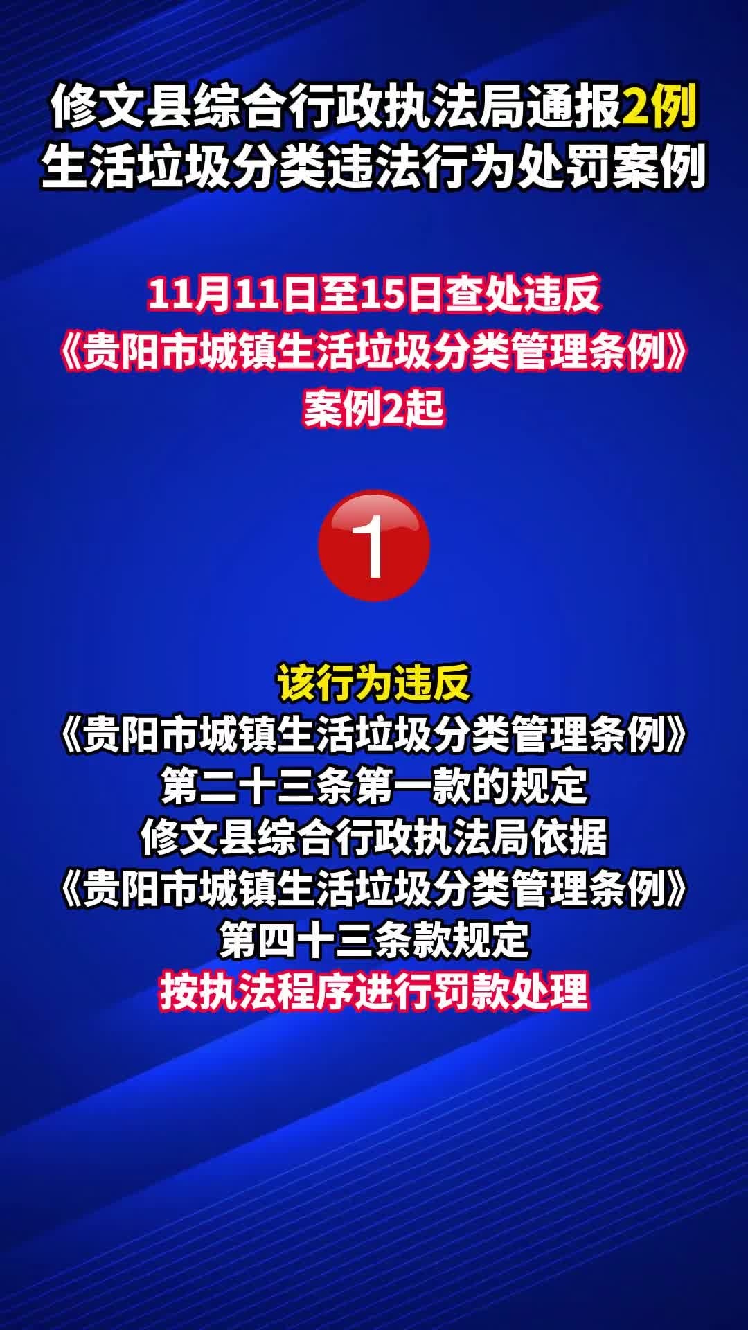 .b>行政执法局通报2例生活垃圾分类违法行为处罚案例