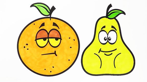 柠檬和梨之前的对话简笔画儿歌
