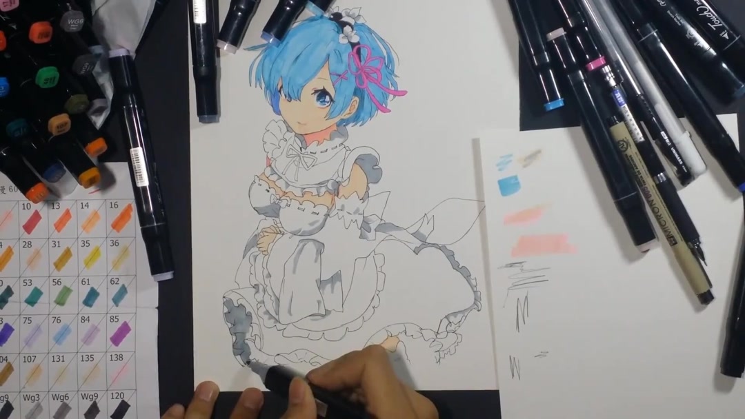 【丢你雷姆!】画一只蕾姆送给你们【涂零马克笔手绘】