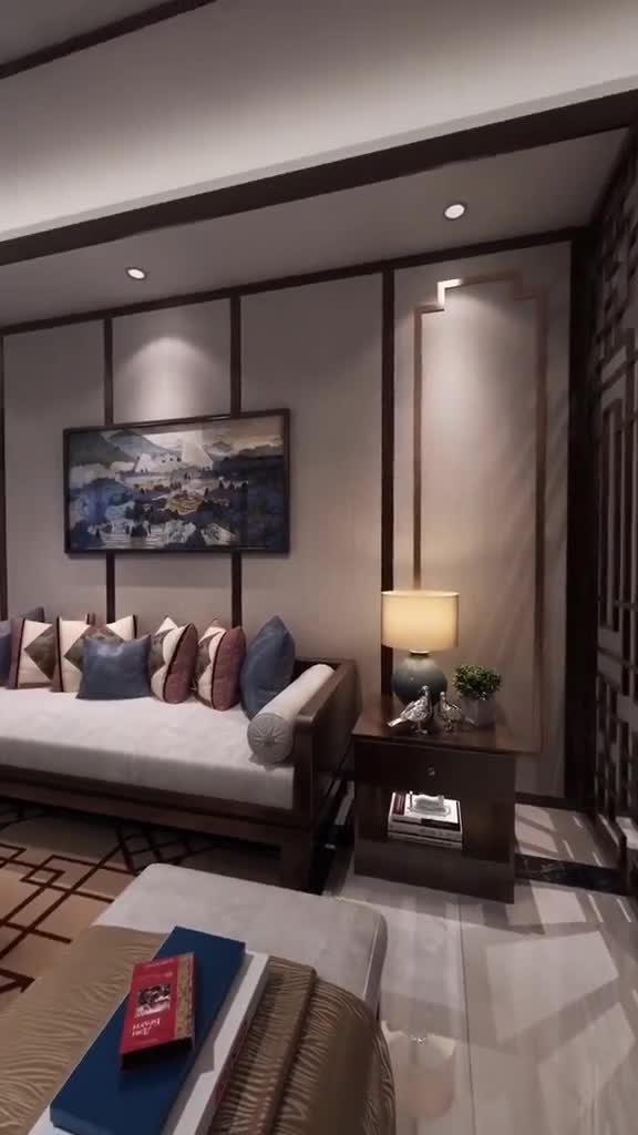 ...入户门到阳台,十多米的一面墙是不是很头疼?这样的设计,客厅和餐厅...