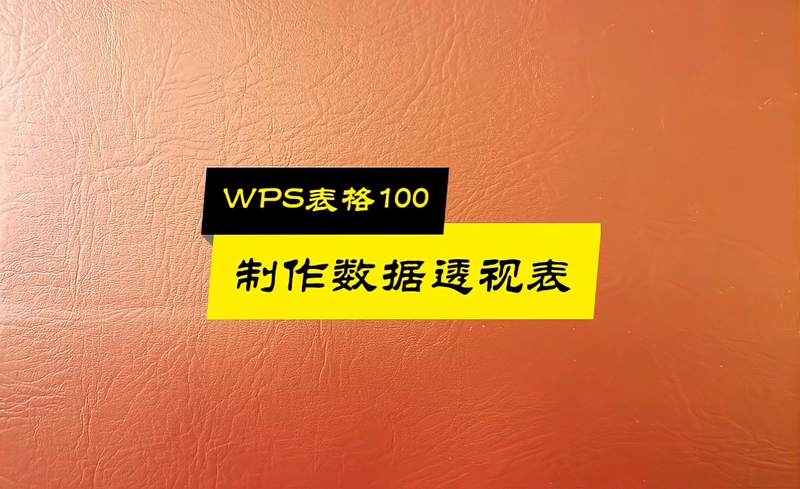 WPS表格100:制作数据透视表