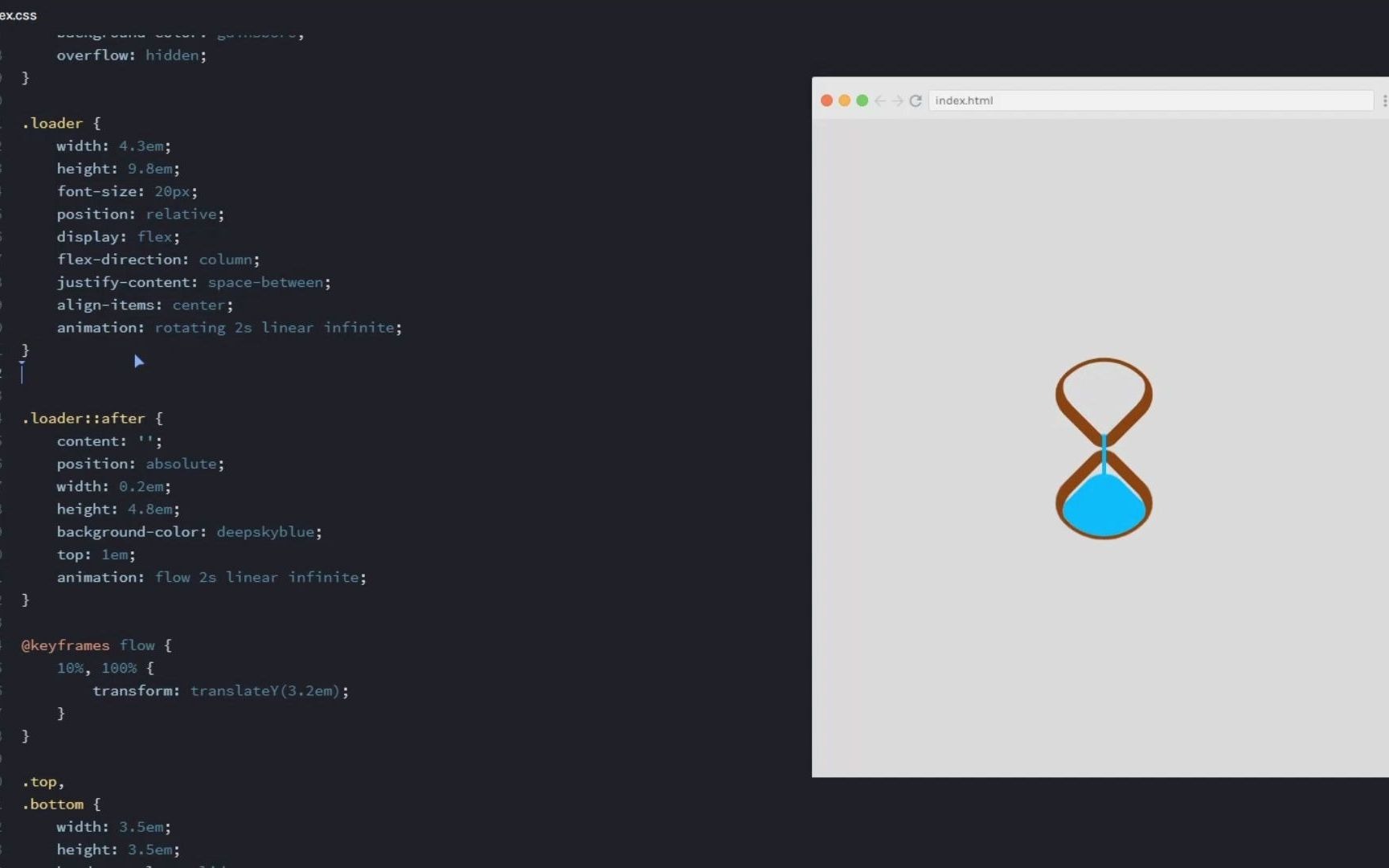 【HTML+CSS】如何用纯CSS做一个沙漏,让你成为人上人