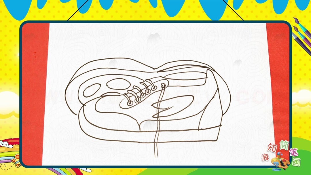 手绘生活简笔画之画运动鞋简笔画