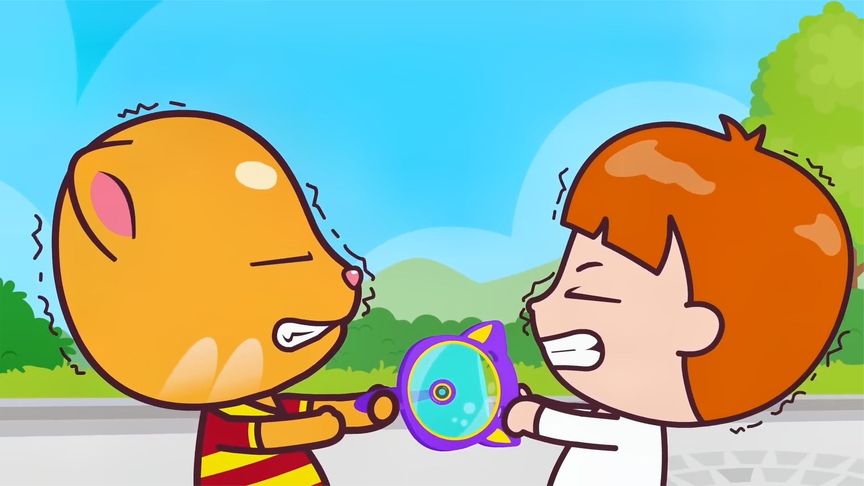 喵喵说动画:超级泡泡机故障,竟把小朋友都带到了天上,太危险了