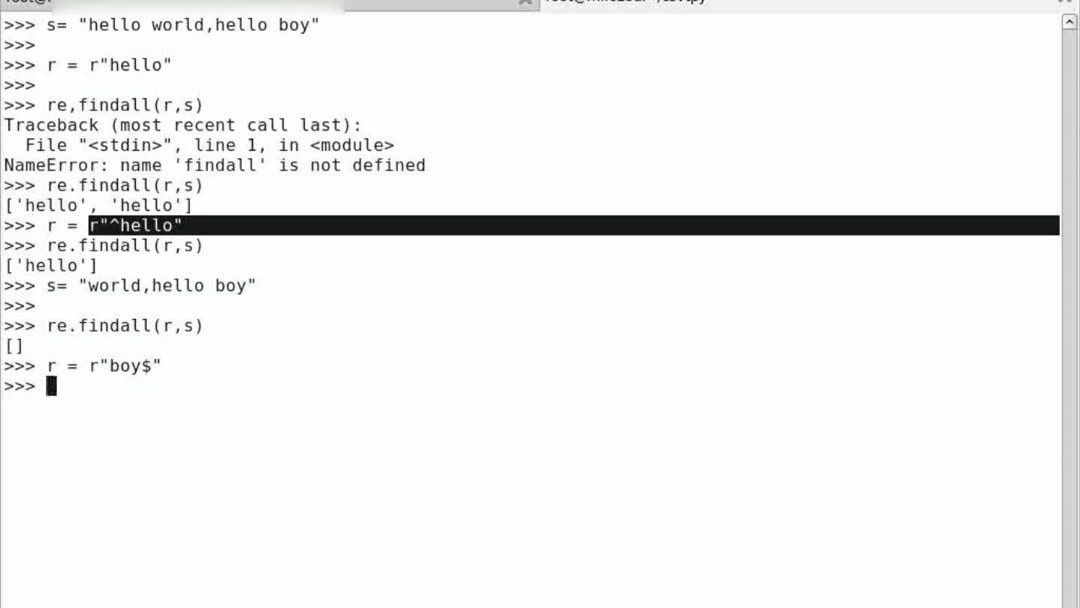 Python视频教程26-正则表达式-初识