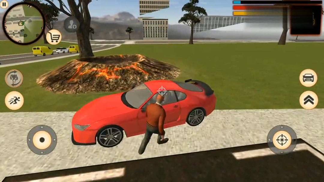 石巨人:石巨人开汽车撞坦克跳下来汽车自己转弯躲避坦克