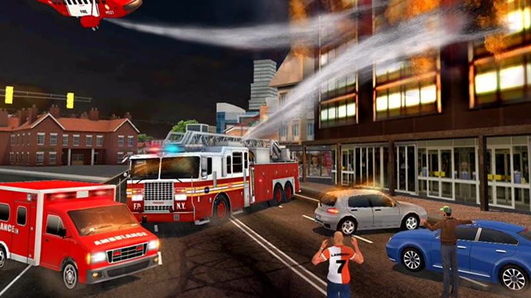 【宅妈趣玩】消防车模拟器 城市救援 3D模拟