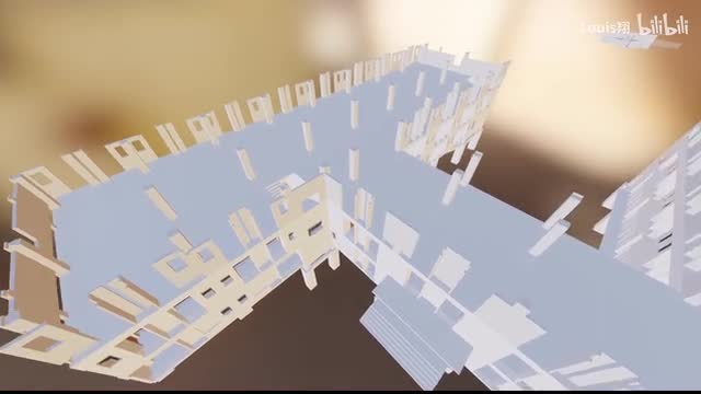 【blender+revit+python】框架结构装配式建筑叠合板施工动画1