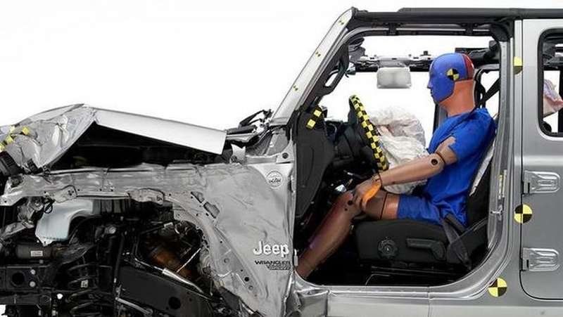 Jeep牧马人碰撞测试翻车,IIHS给出及格成绩
