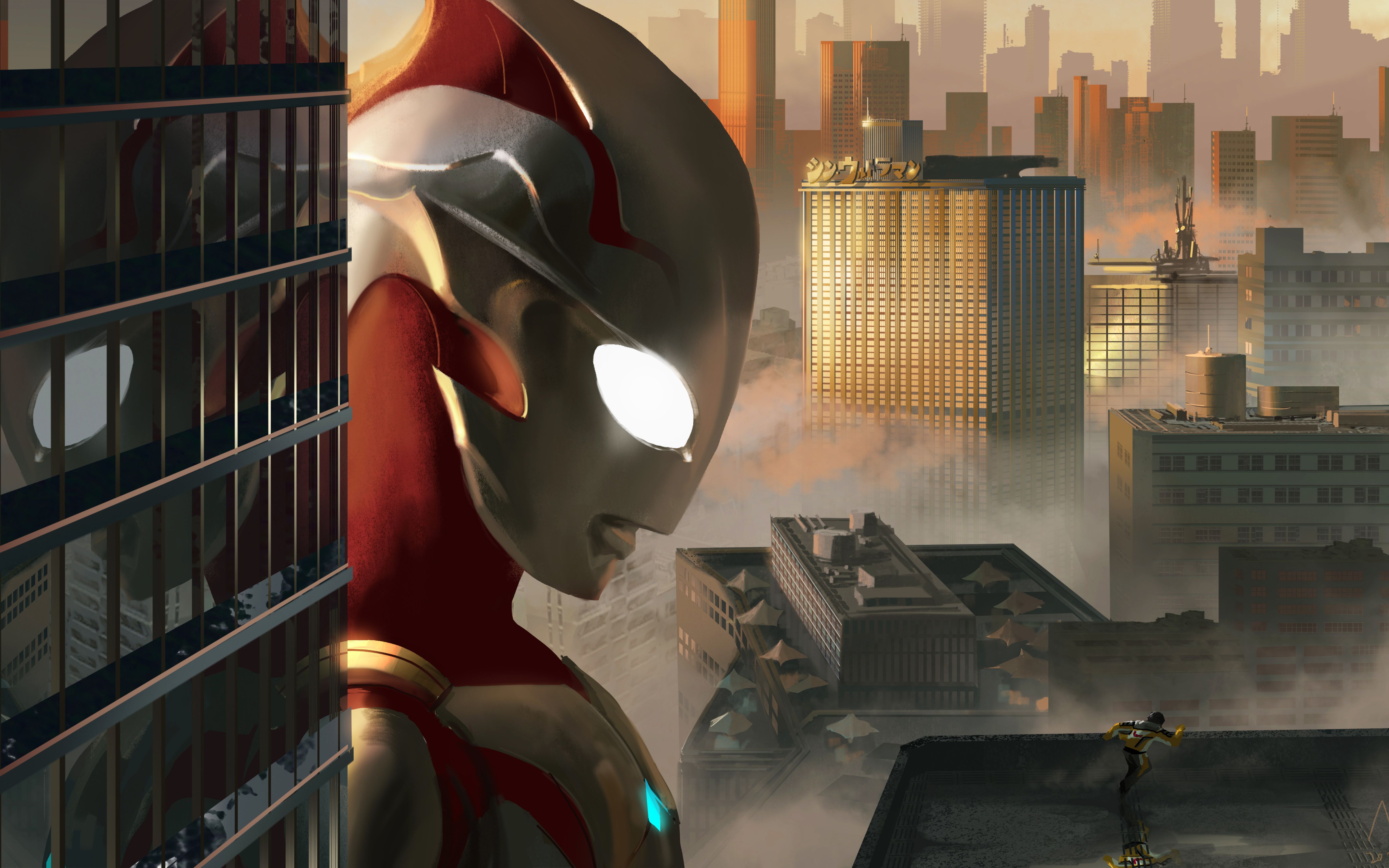 【PS板绘】梦比优斯奥特曼【绘画过程】巨人!行走在城市之间.