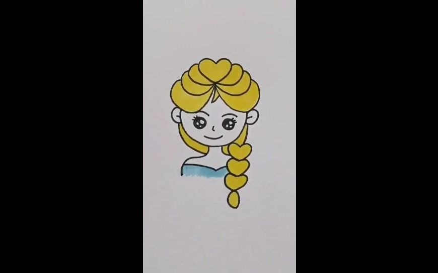 李点点简笔画-怎么简单的画爱莎公主