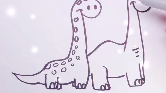 儿童简笔画 可爱恐龙～