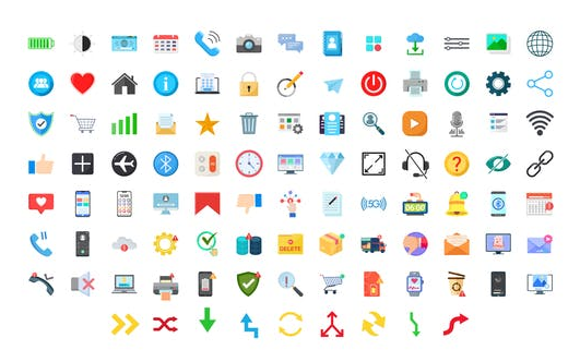 AE模板-100个手机图标模板用户界面图标