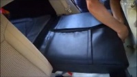 汽车座套后排靠背中间有安全带套法