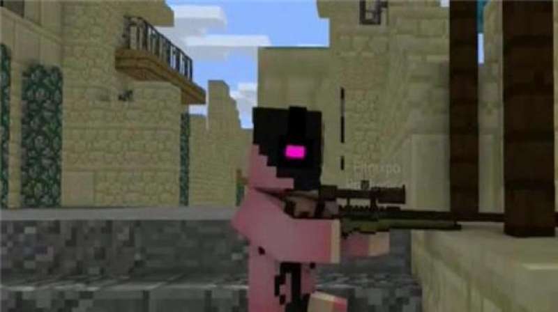 《我的世界》动画,这个CS真的太炫酷 熊孩子被狙死了 哈哈