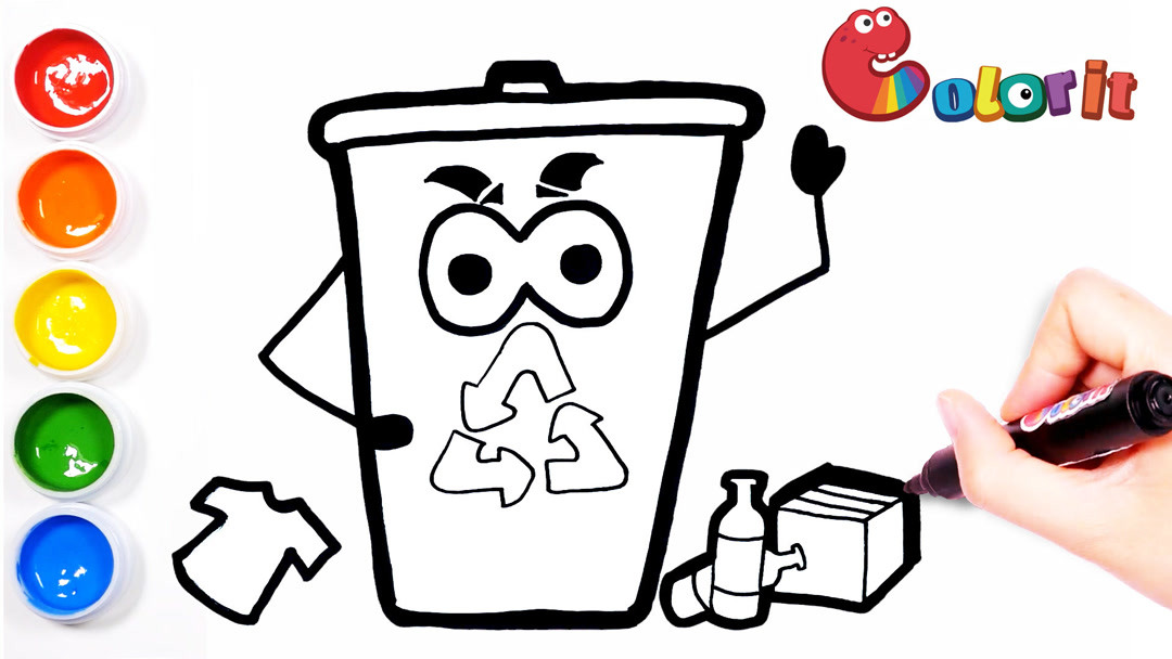 可爱又俏皮的卡通垃圾筒来啦!垃圾分类,你学会了吗?