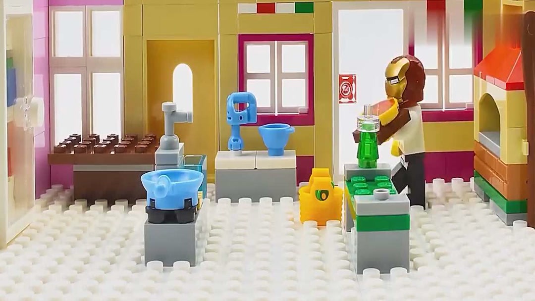 乐高定格动画:朋友聚餐,需要准备美食,可辛苦了