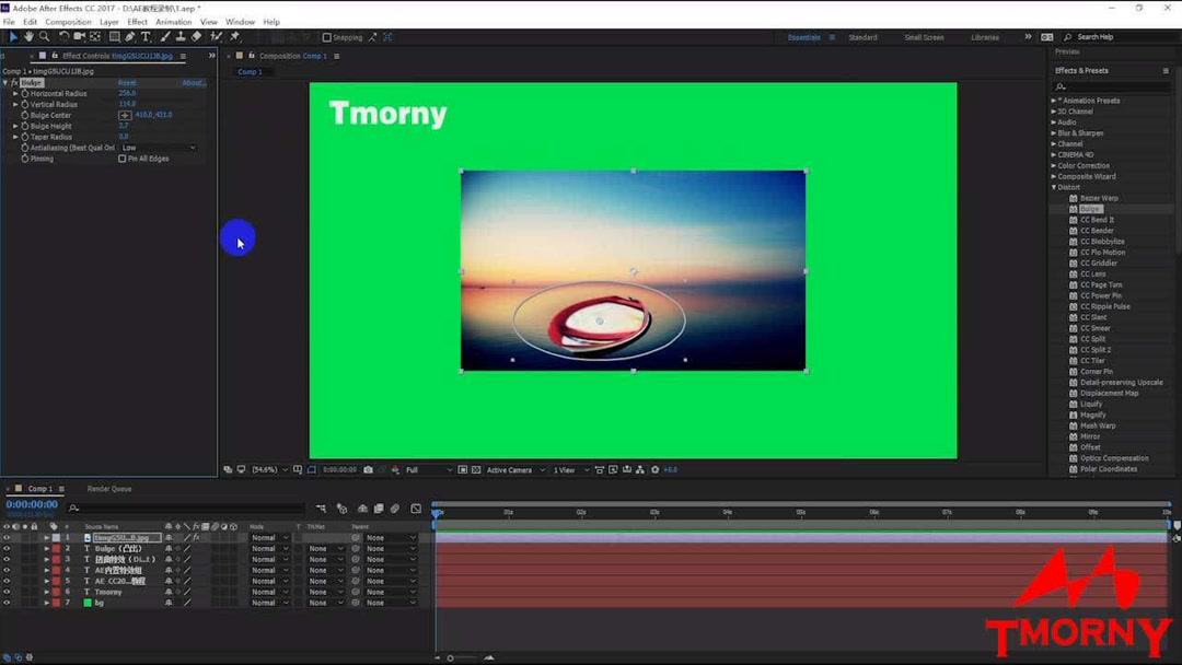 【AE基础教程】89-凸出(Bulge)特效讲解