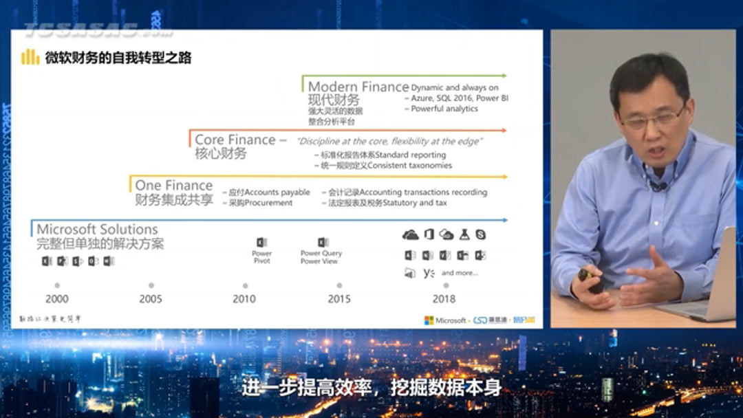 微软财务数字化转型与人才建设。唐加文
