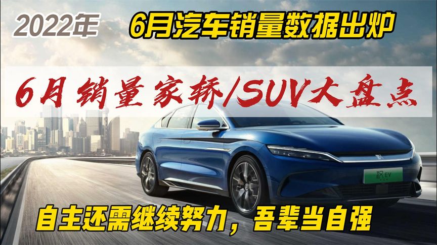 2022年6月汽车销量数据轿车与SUV TOP10数据大盘点