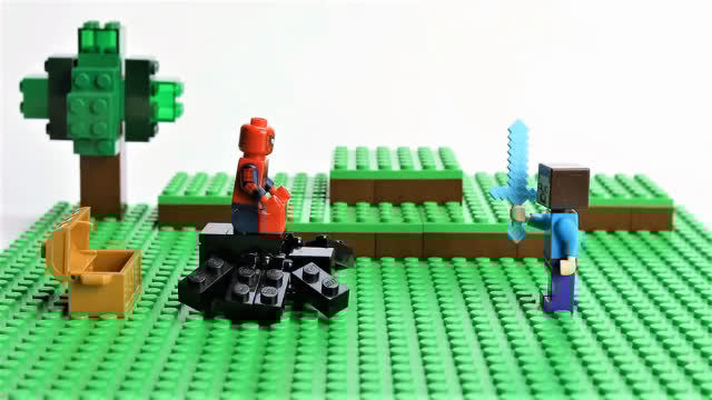 定格动画-乐高城市故事之蜘蛛侠拼装MC黑蜘蛛积木