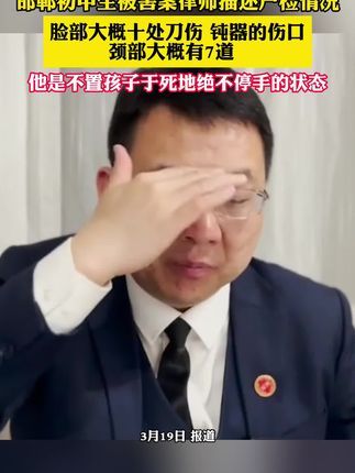 ...脸部大概十处刀伤 钝器的伤口,颈部大概有7道 ,他是不置孩子于死地...