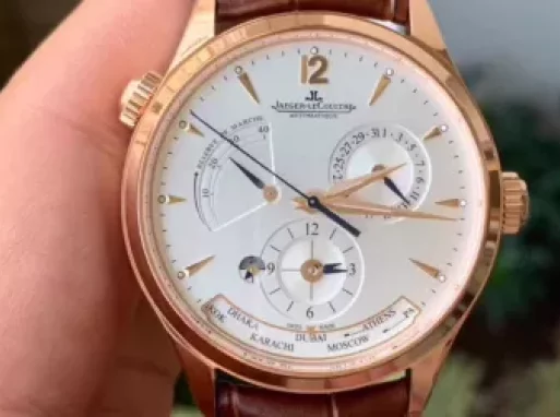 ZF厂积家大师系列同步原版功能玫瑰金牛皮表带动力盘