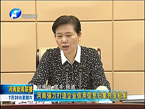 河南强力打造企业信用信息归集共享机制 河南新闻联播 160730