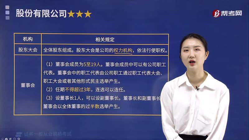 帮考网祖祎老师精讲股份有限公司股东大会和董事会的相关规定