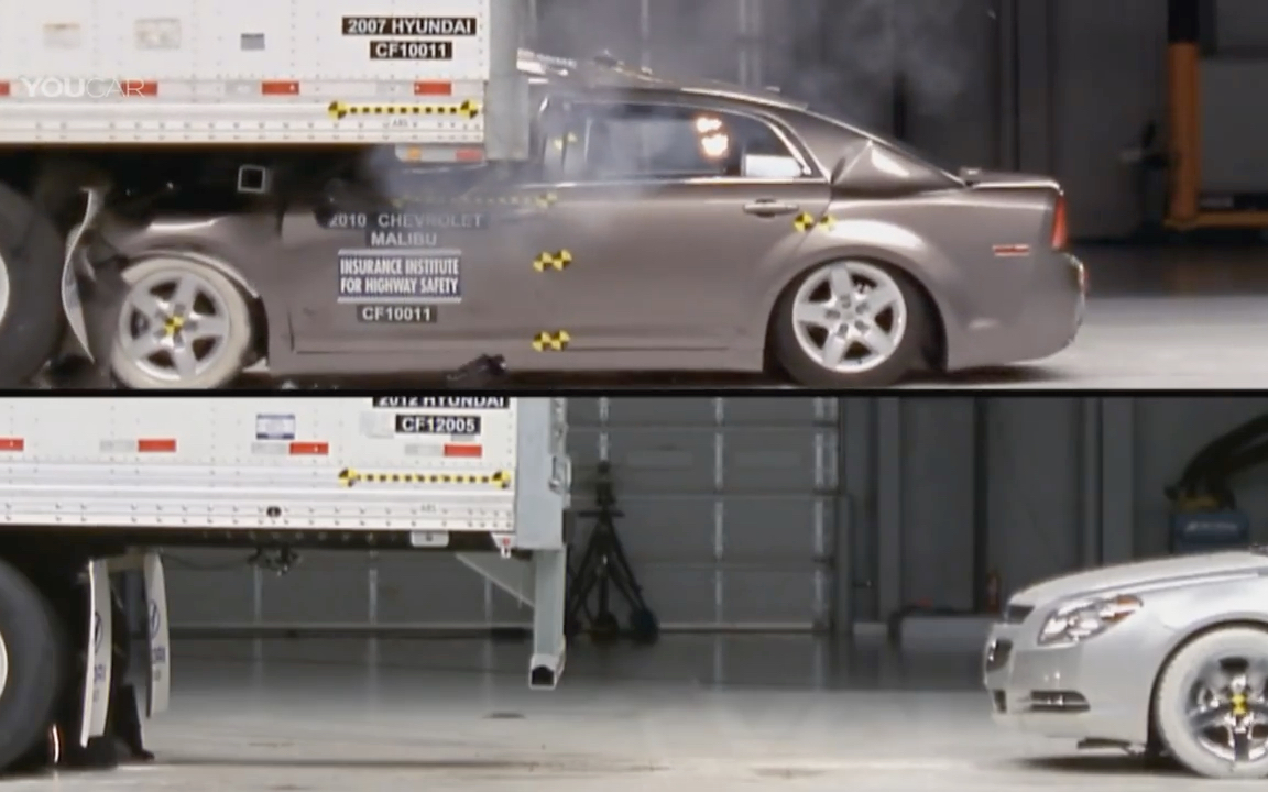 碰撞试验|轿车vs卡车,看完你就懂了