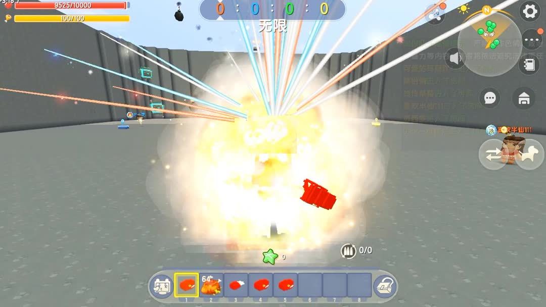 迷你世界:神仙大战,半仙选择哥斯拉形态,这激光武器强到没朋友